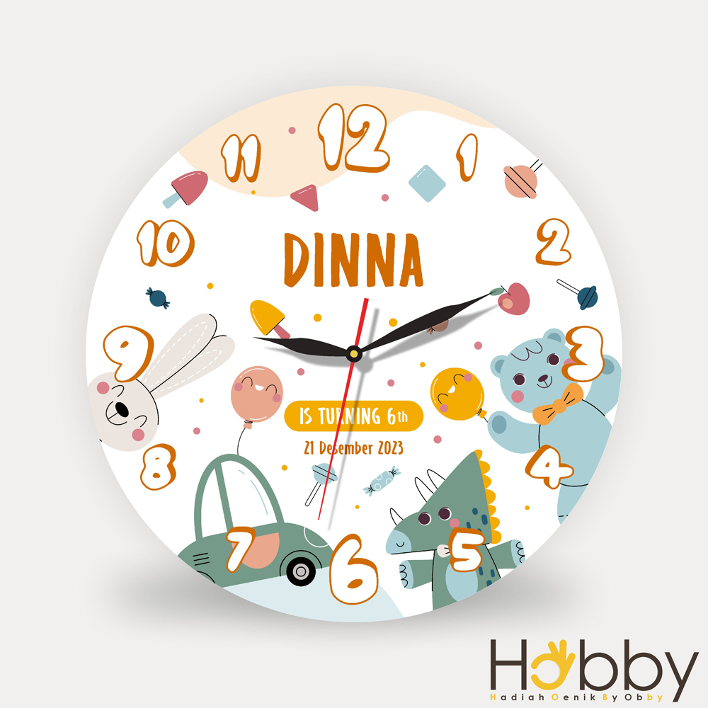 Jual JAM DINDING CUSTOM UNIK NAMA TULISAN HAMPERS GRADUATION KAYU ...