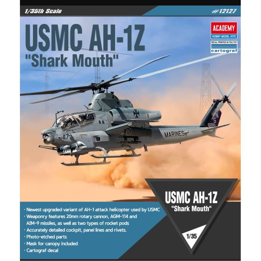 Jual Model kit Academy USMC AH-1Z Shark Mouth 12127 skala 1:35 | Shopee ...