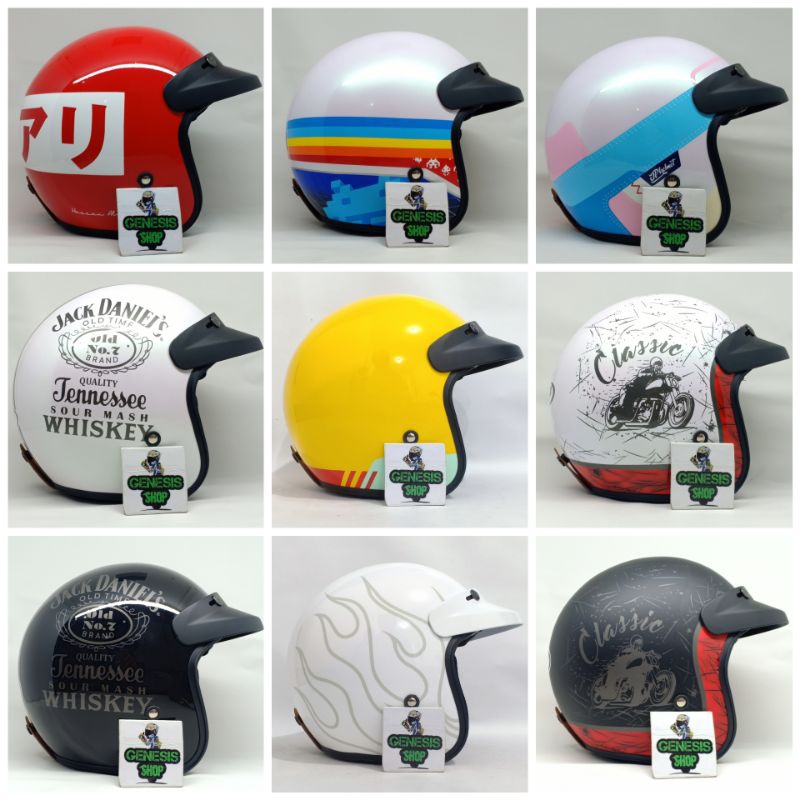 Jual Helm retro JP retro NEW BIGIE motif | Shopee Indonesia