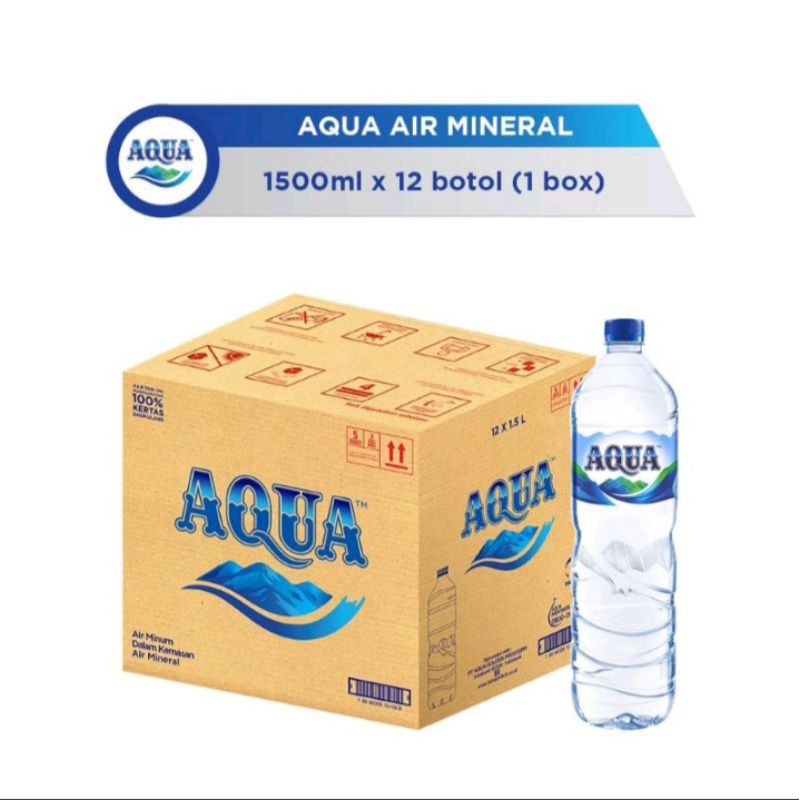 Jual AQUA BOTOL 1500ML 1 DUS ISI 12 BOTOL | Shopee Indonesia