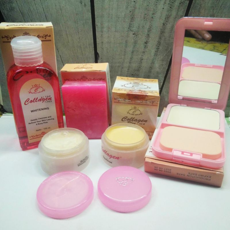 Jual paket cream collagen 5in1+ bedak | Shopee Indonesia