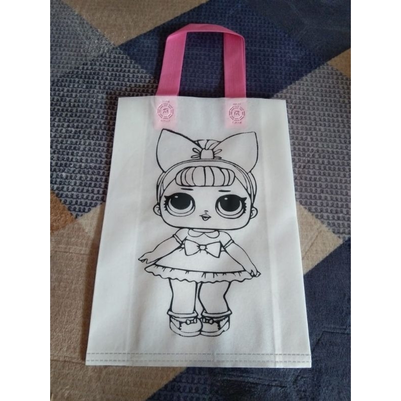 Jual tas lukis/mewarnai tote bag,tali panjang warna,bahan tebal ...