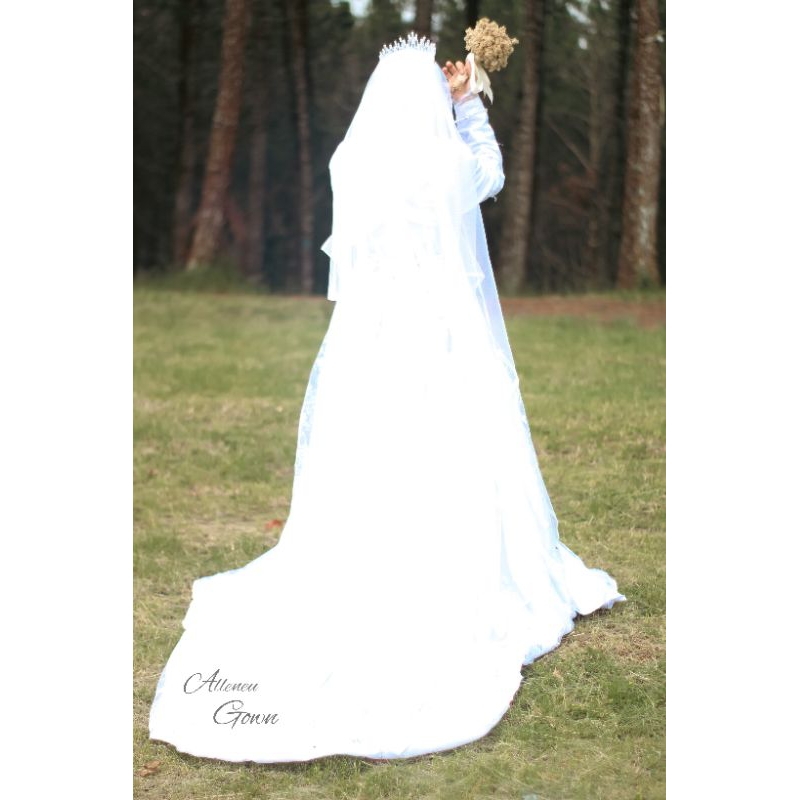 Jual ( ALANA DRESS ) GAUN PENGANTIN MUSLIMAH EKOR /GAUN AKAD/ GAUN ...