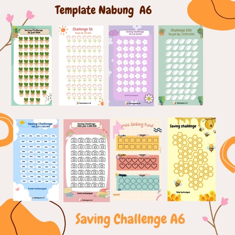 Jual Isi binder nabung A6 /lembar saving kertas A6/ loose leaf | Shopee ...