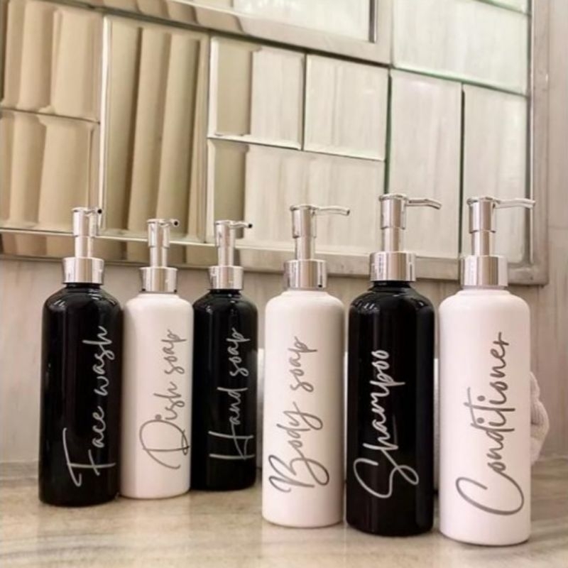 Jual BOTOL 250ML HITAM/PUTIH GLOSSY SILVER NEW PUMP LUXURY AESTHETIC ...