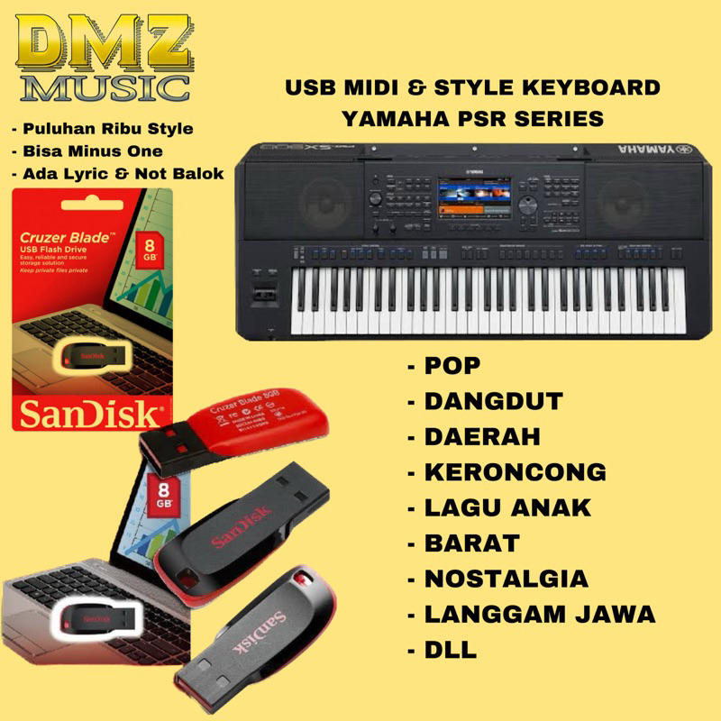 Jual USB MIDI DAN STYLE KEYBOARD YAMAHA PSR SX900 SX700 SX600 ...