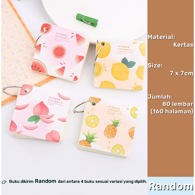 Jual Buku memo kecil gantungan Sticky note ring mini Notebook notepad ...