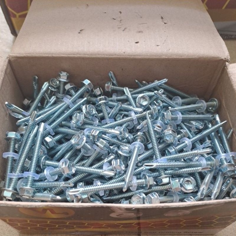 Jual baut drilling 12x50 merk VL 1pack isi 350 pcs baut galvalum, baut ...