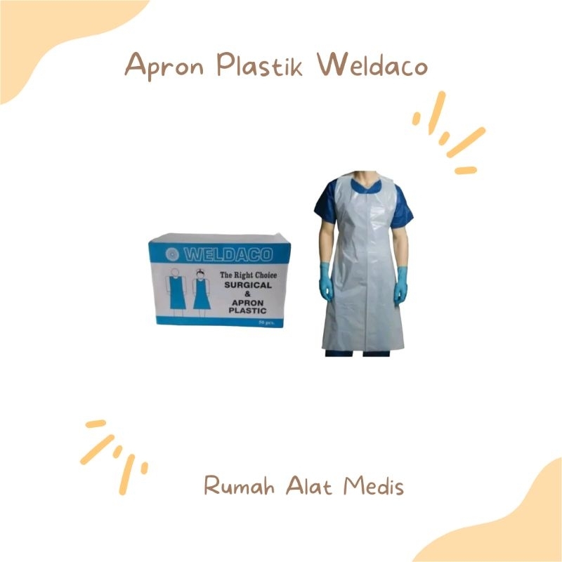 Jual Apron Plastik / Apron Disposable / Celemek Plastik Weldaco isi 50 ...