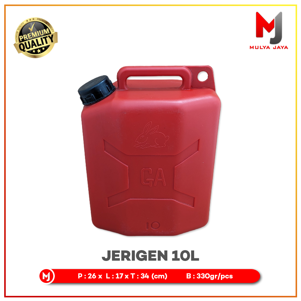 Jual Mulya Jaya Jerigen 10 Liter Merah Plastik Baru Tebal Jirigen Dirigen | Shopee Indonesia