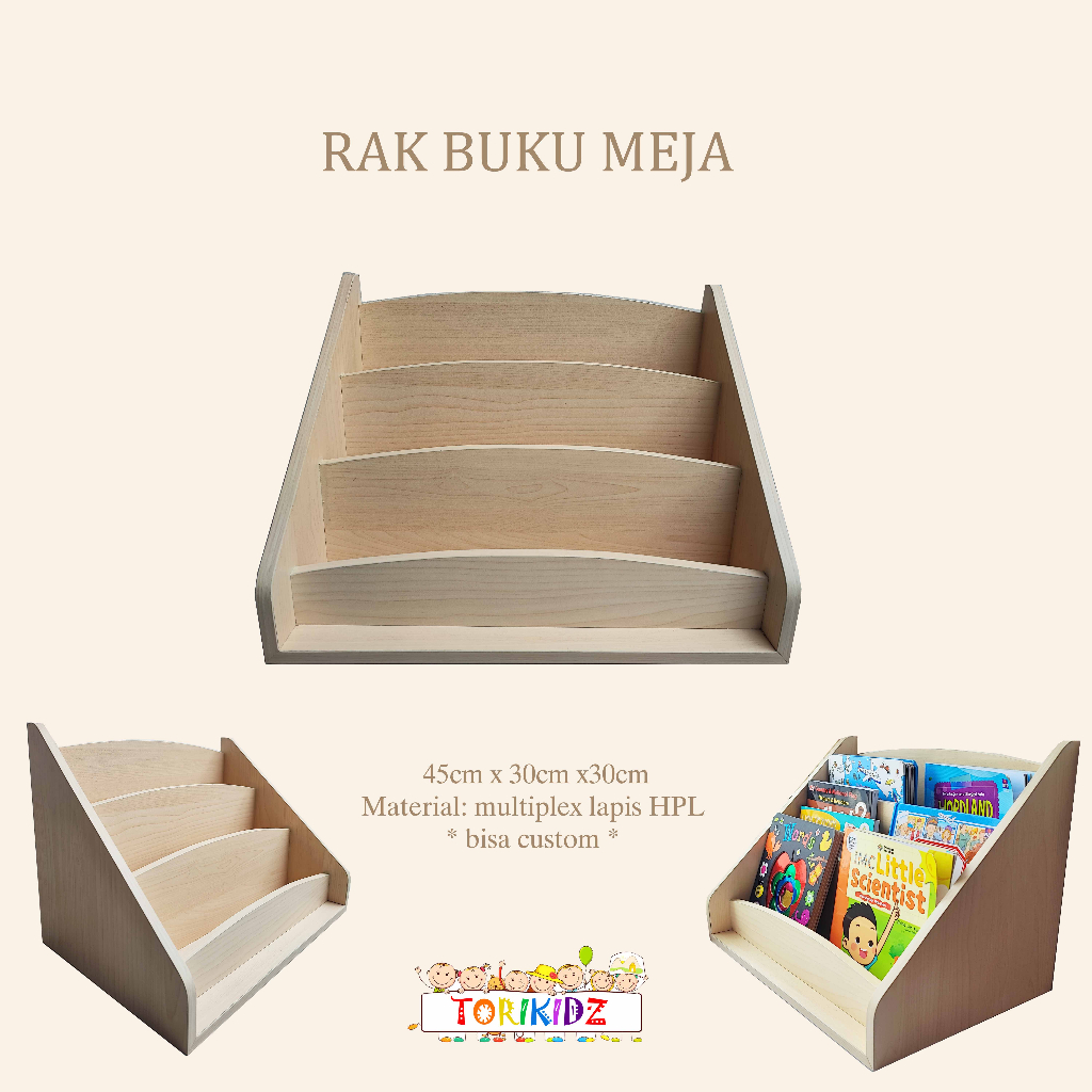 Jual Rak Buku Kayu untuk Meja / Table Bookshelf | Shopee Indonesia