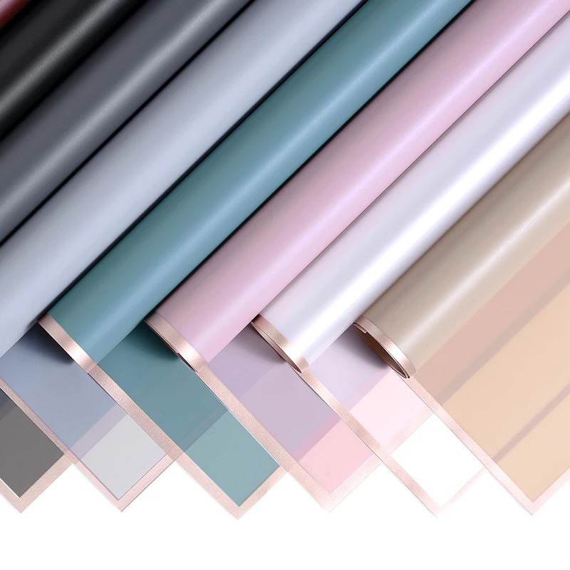 Jual KERTAS CELLOPHANE GOLD LINE/KERTAS BOUQUET GOLD FRAME FLOWER ...