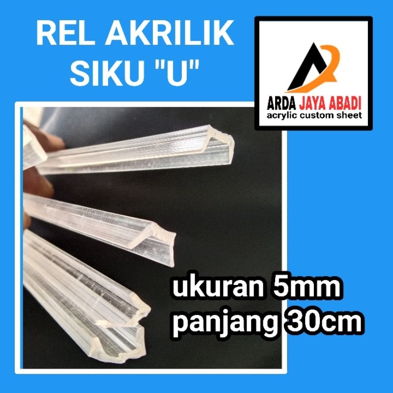 Jual Akrilik siku U 5mm Rel akrilik 5mm 30cm | Shopee Indonesia