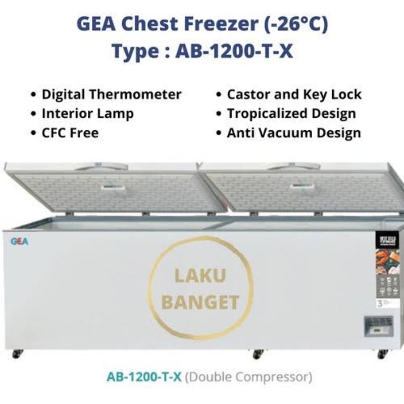 Jual GEA AB-1200-T-X CHEST FREEZER 1050 L AB 1200 TX AB1200TX FREEZER ...