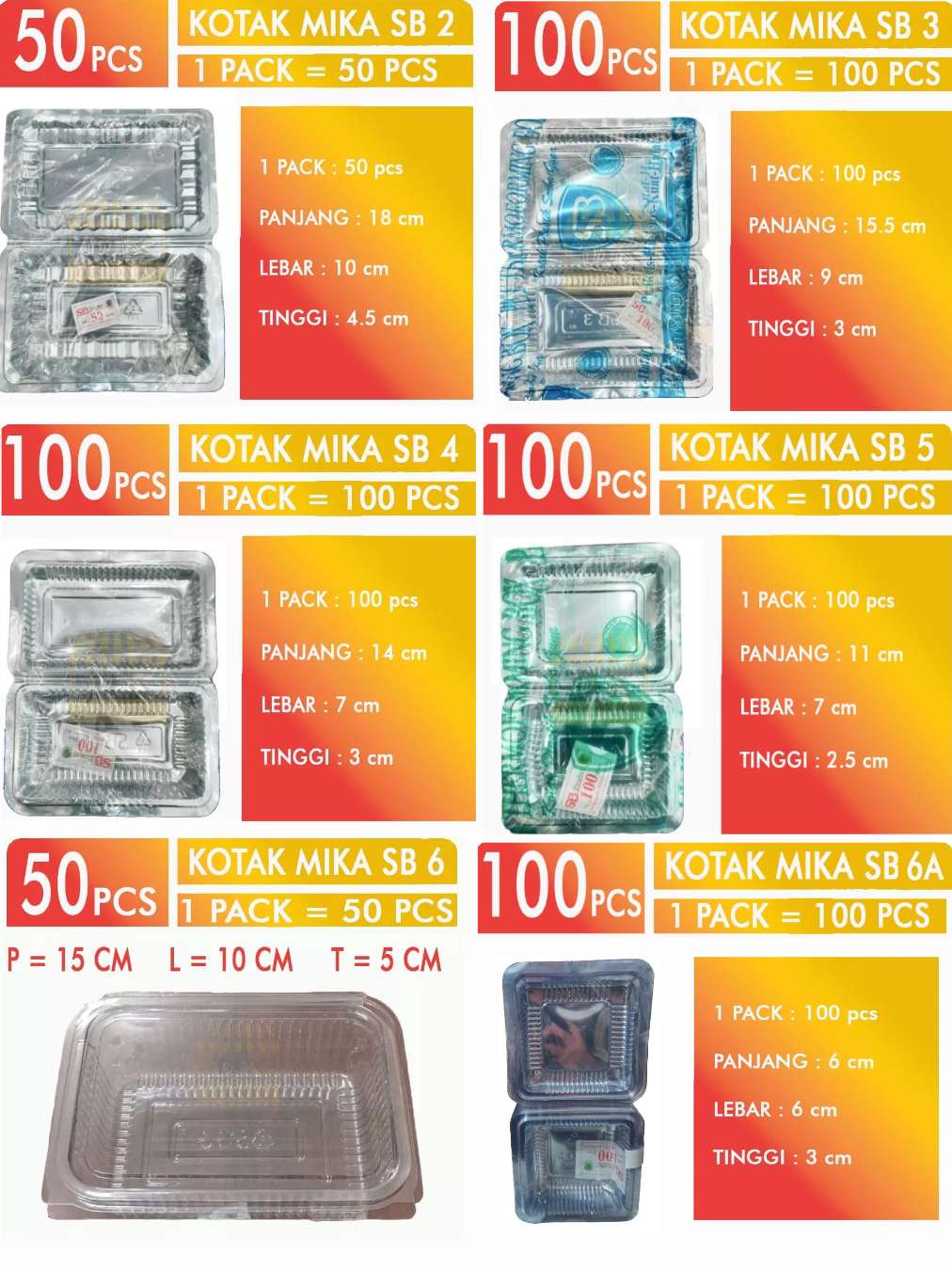Jual Kotak Mika Plastik SB Ukuran SB2 SB3 SB 3a SB4 SB5 SB6 SB6a | Shopee Indonesia