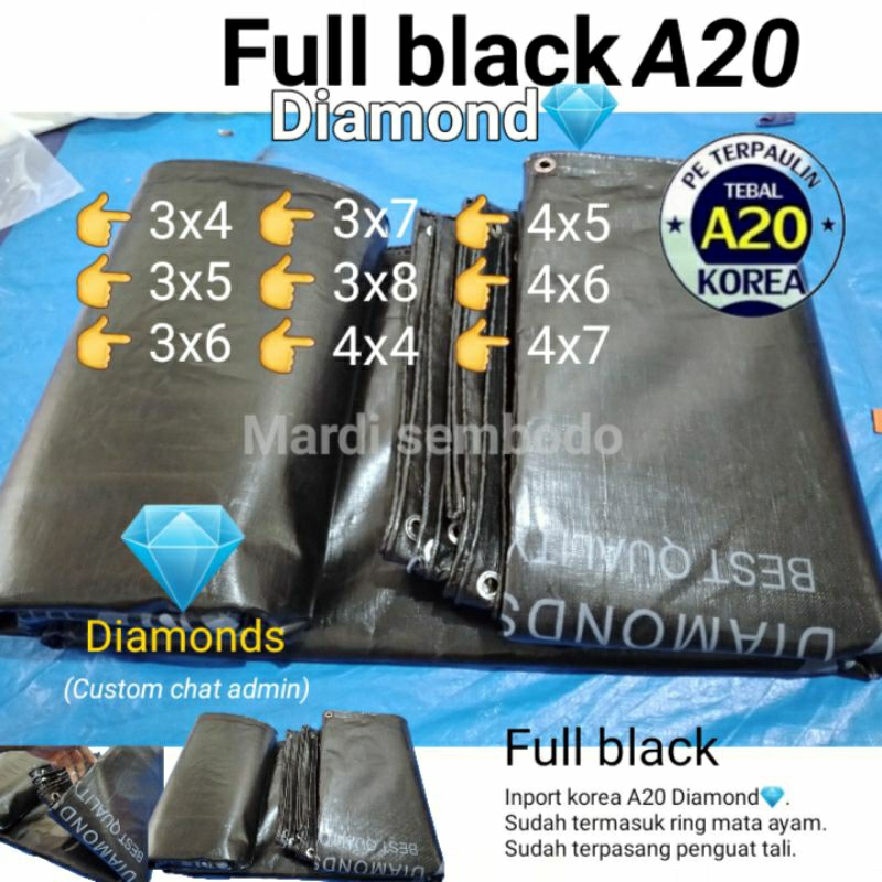 Jual Terpal A20 full Black hitam DIAMONDS tebal istimewa import korea ...