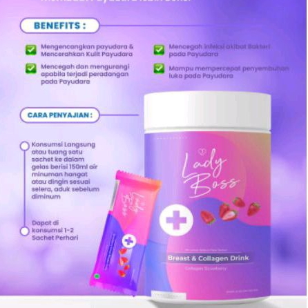 Jual SMART BREAST - LADY BOSS Collagen Drink Suplemen Pembesar Dan ...
