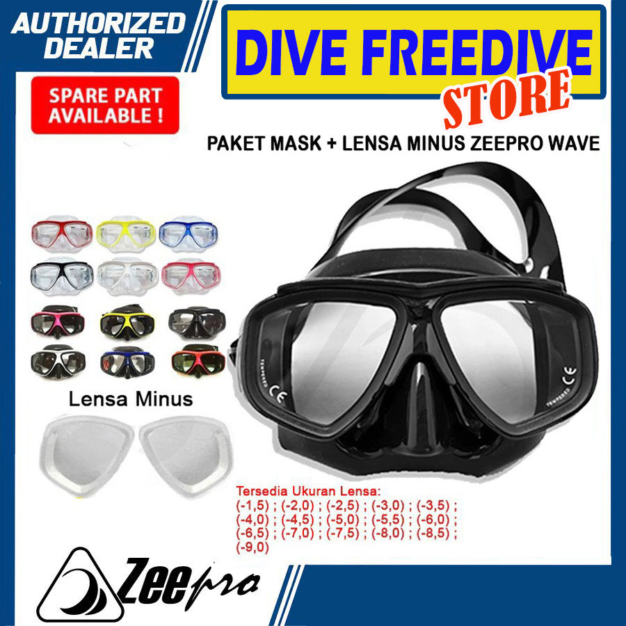 Jual Mask Zeepro Wave Lensa Minus Optical Lens Masker Kacamata Selam ...