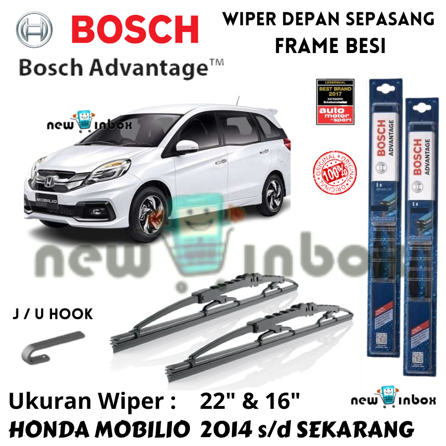 Jual Wiper Depan Mobil HONDA MOBILIO 2014 Up Sepasang BOSCH ADVANTAGE ...