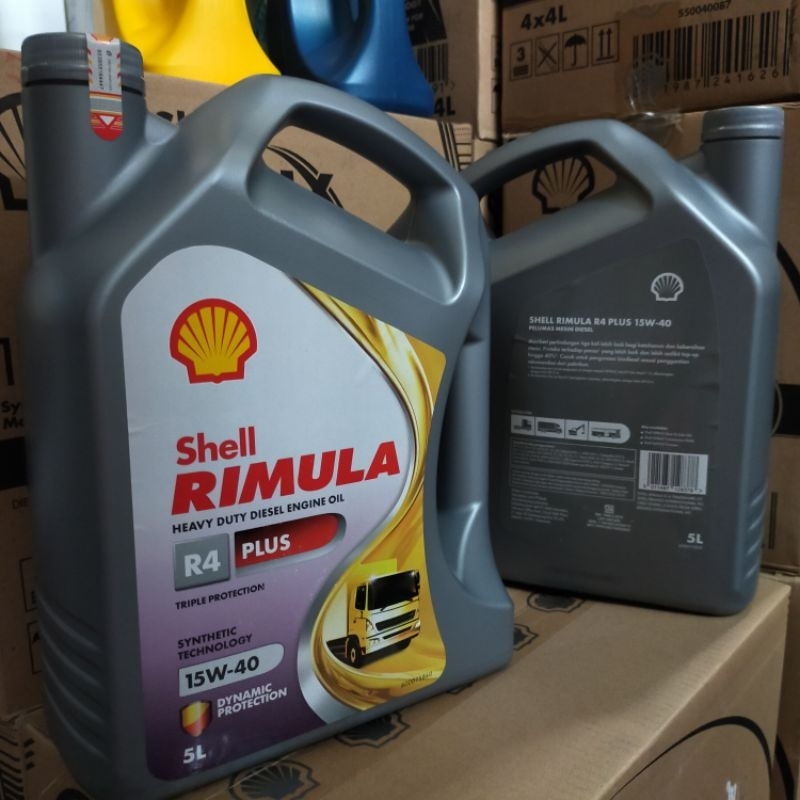 Jual Oli Shell Rimula R4 Plus diesel 15w40 kemasan galon 5Lt Original ...