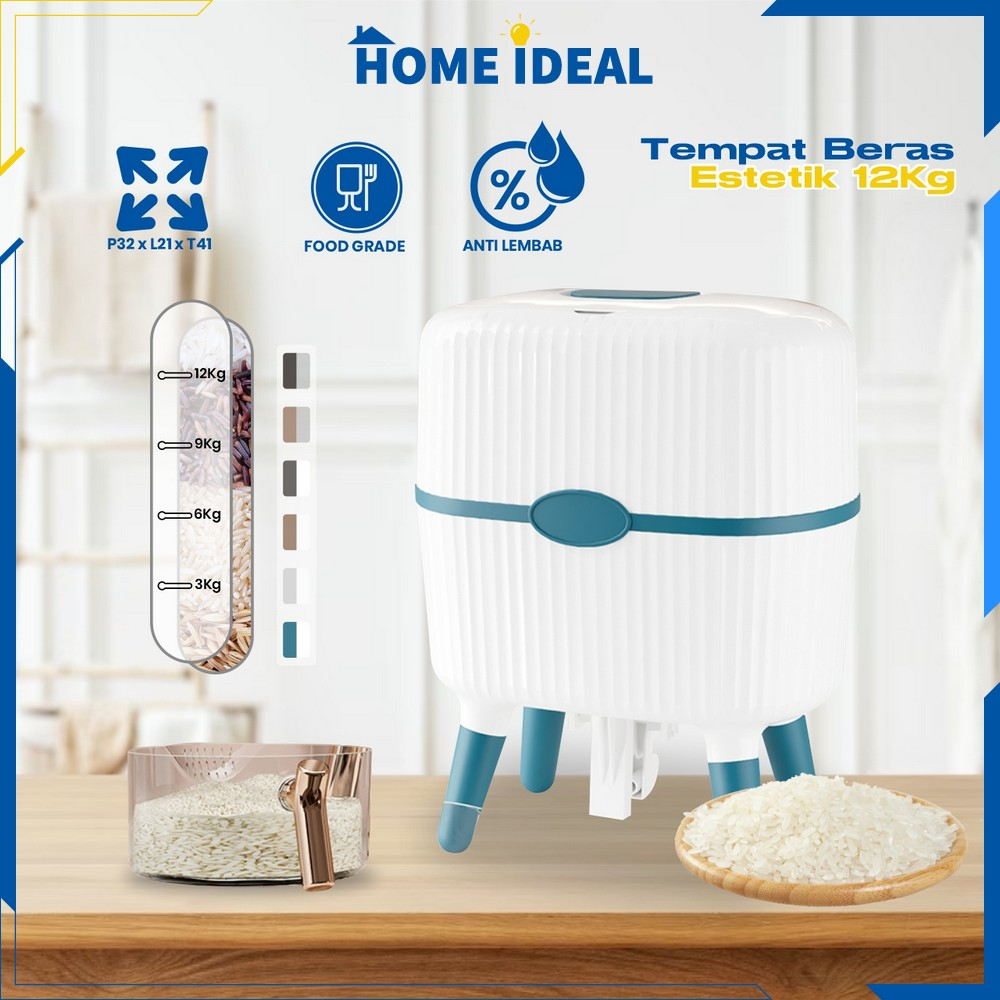 Jual Rice Box Storage Dispenser Beras 12KG Tempat Beras Estetik / Kotak ...