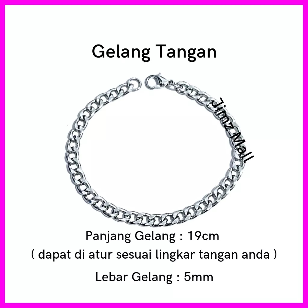 Jual GELANG TITANIUM STANLEES STELL PRIA WANITA COWO CEWE MODEL RANTAI ...