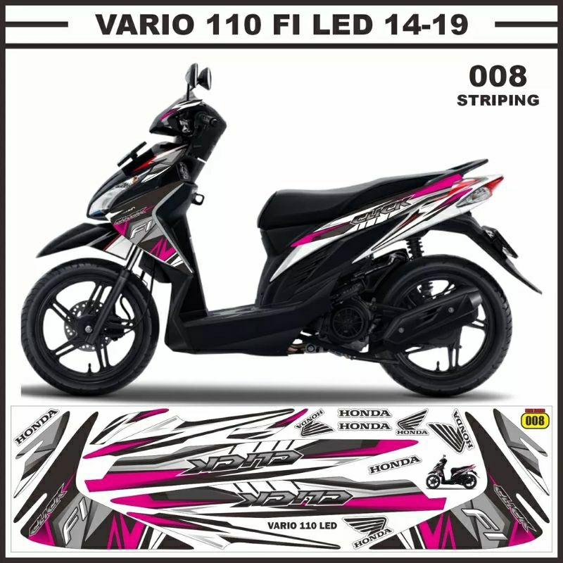 Jual Sticker striping vario 110 led fi stiker vario lis body Vario grafis cutom decal honda ...