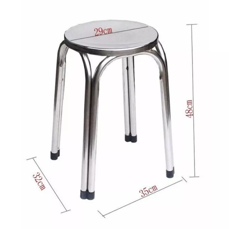 Jual KURSI Bulat Stainless Steel Tinggi 47cm Kursi Bakso Warung Kursi ...