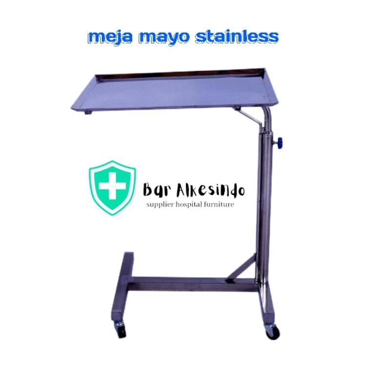 Jual meja mayo stainless | overbad table stainless | meja makan pasien ...