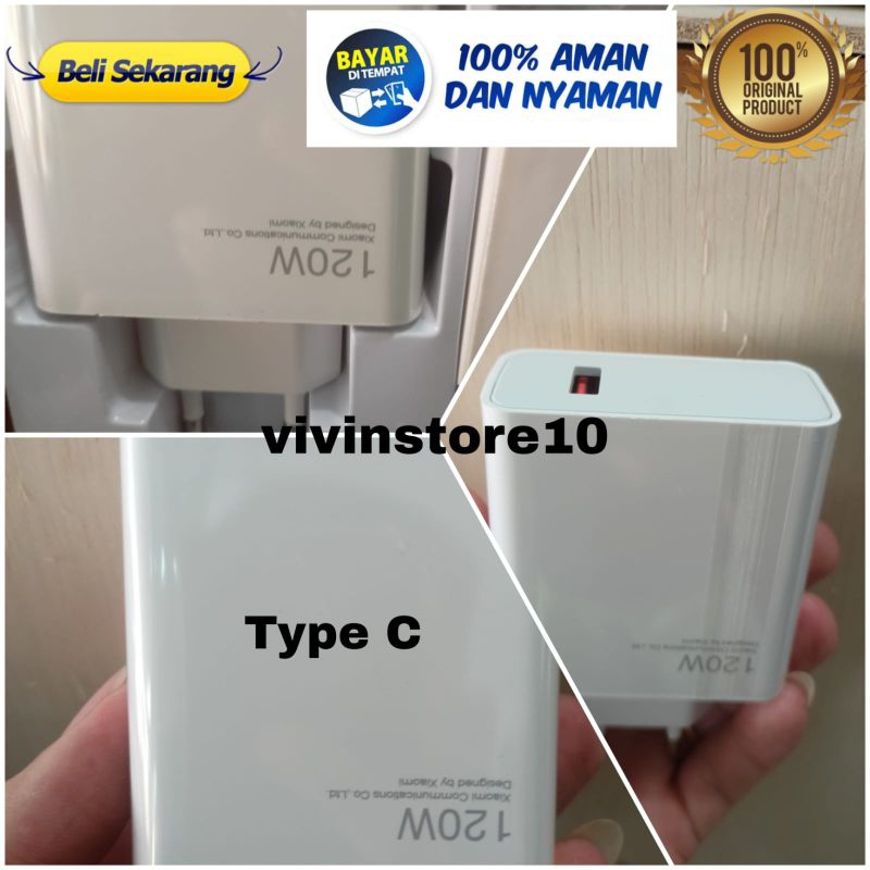 Jual xiaomi Casan xiaomi Charger 120 Watt Turbo Charge Casan Type C ...