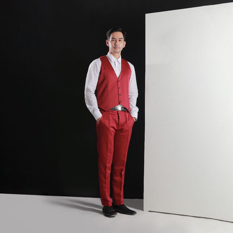 Jual rompi jas formal pria warna merah | Shopee Indonesia