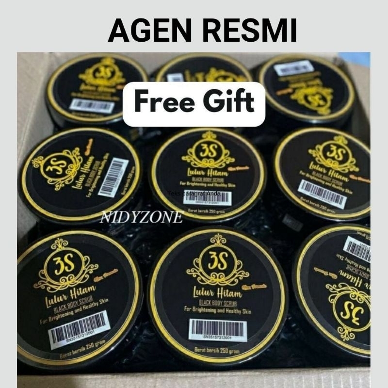 Jual ORIGINAL LULUR HITAM 3S BPOM 250gr LULUR PEMUTIH BADAN LULUR HITAM ...