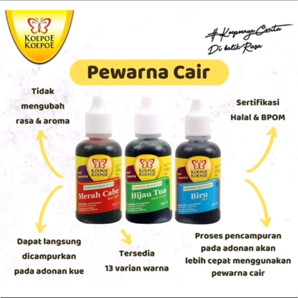 Jual Pewarna kue cap koepoe koepoe 30ml | Shopee Indonesia