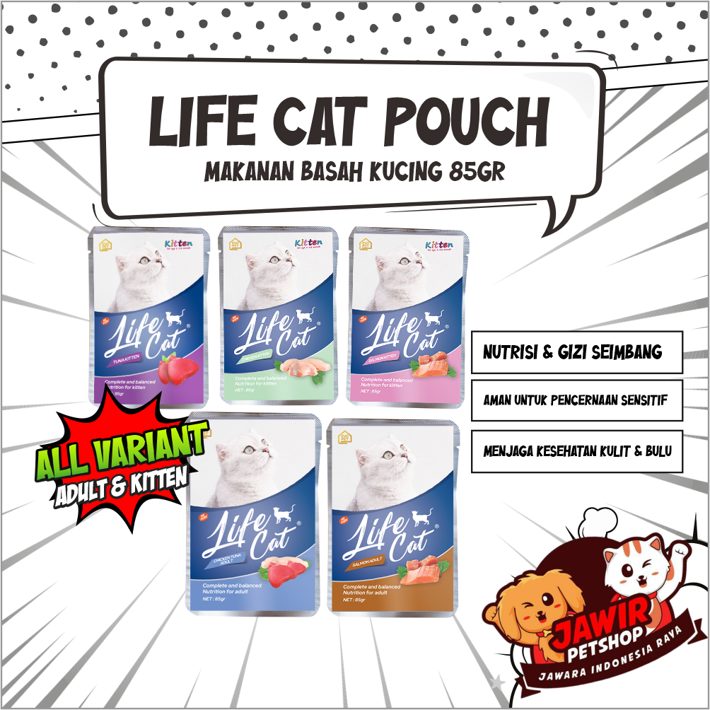 Jual LIFE CAT Pouch 85gr wet food makanan basah kucing anak kitten ...