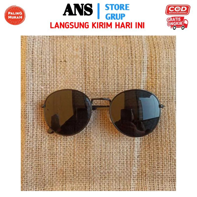 Jual Kacamata Oval dan Bulat Hitam Frame Besi Kacamata Retro Korea ...
