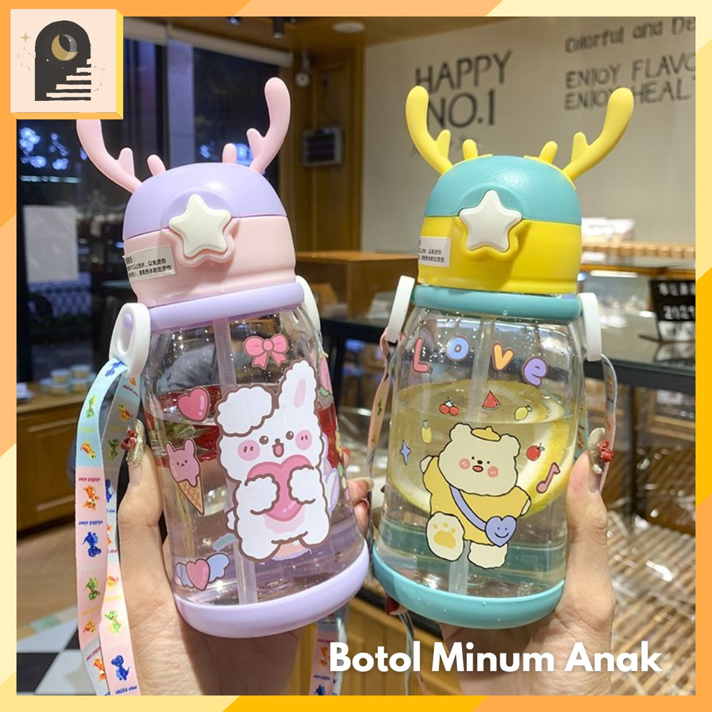 Jual [ H835 ] BOTOL MINUM TANDUK RUSA MOTIF ANIMAL BPA FREE IMPORT BOTOL / Botol Minum Tanduk ...