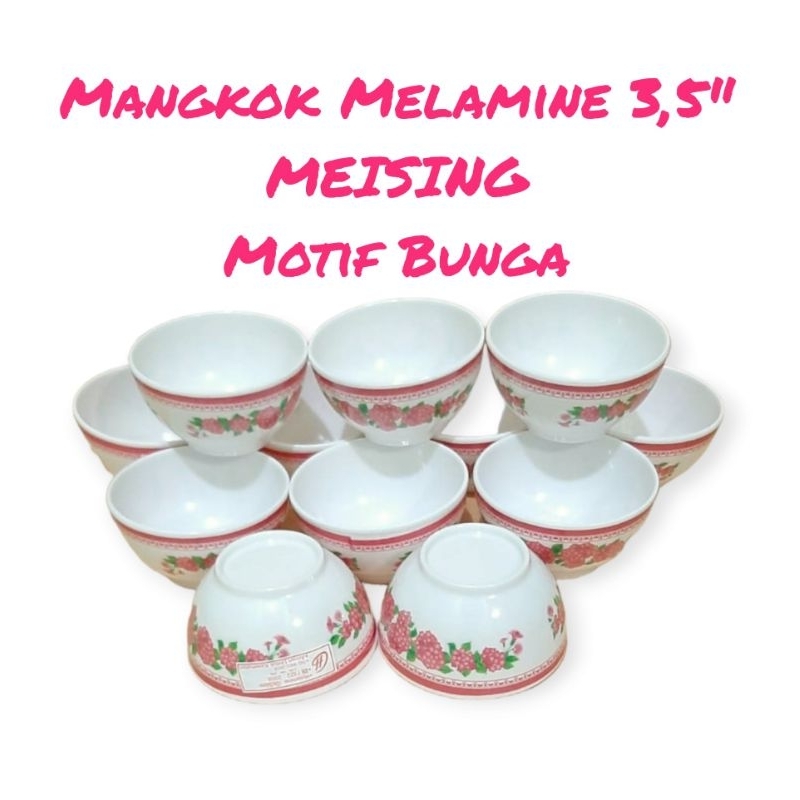 Jual Mangkok Melamine Meising 3,5 In Motif Bunga / Mangkok Soup ...