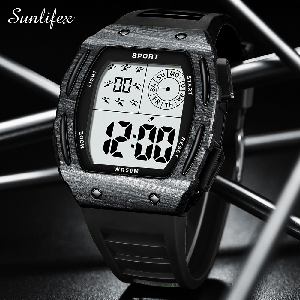 Jual Sunlifex Jam Tangan Pria Digital Alarm Multifungsi Olahraga Tali ...