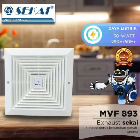 Jual Exhaust Fan Ceiling 8 inch Sekai MVF-893 | Shopee Indonesia