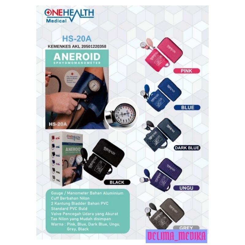 Jual ONEHEALTH Tensimeter Aneroid HS-20A / Tensimeter Manual Kompas ...