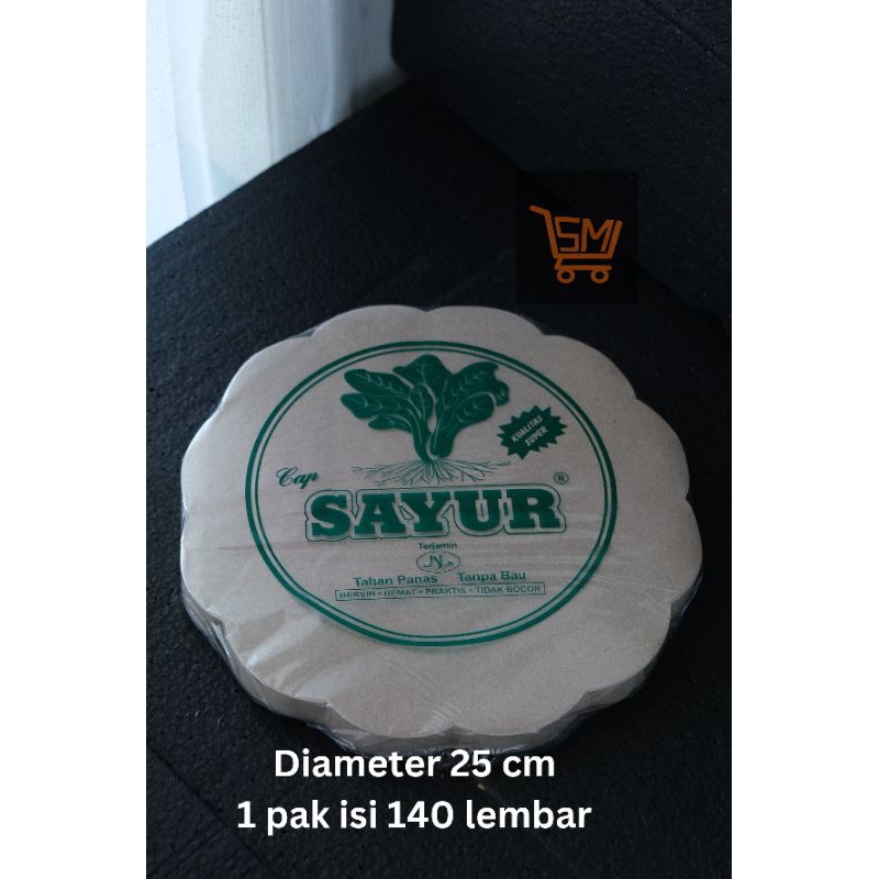 Jual Kertas bulat untuk nasi di ingke (piring rotan) merk Sayur Hijau ...