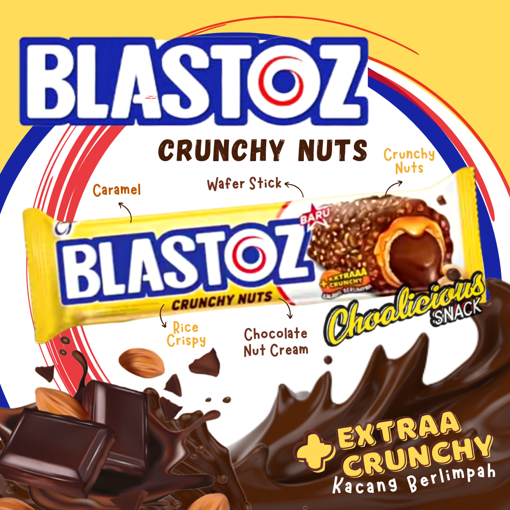 Jual BLASTOZ Crunchy Nuts @24 gram (1 box isi 12 pcs) | Shopee Indonesia