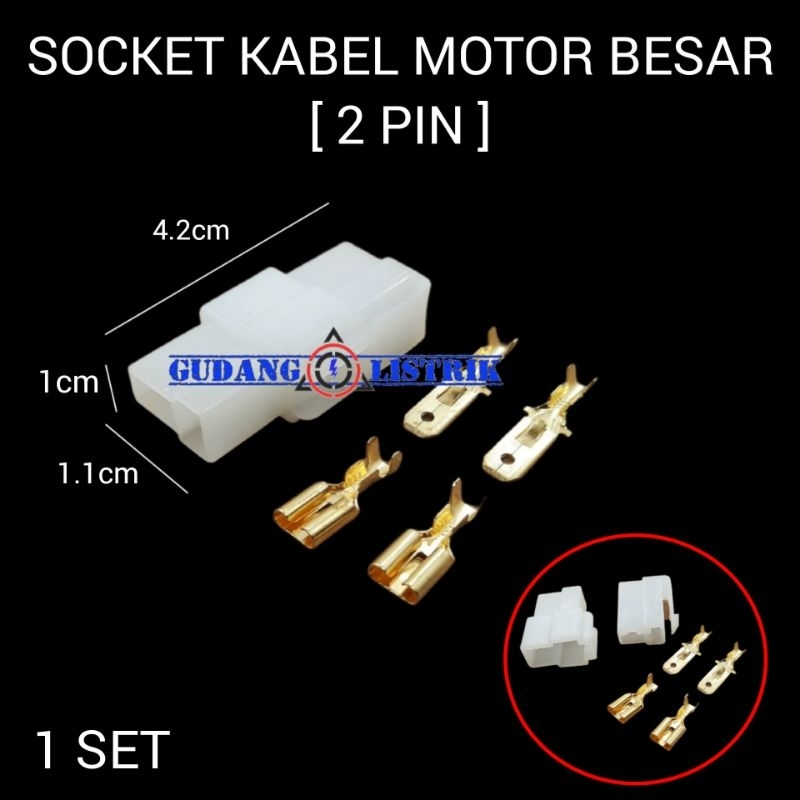 Jual Socket Scun 2 Pin Besar Soket Kabel Motor Mobil Konektor Kabel ...