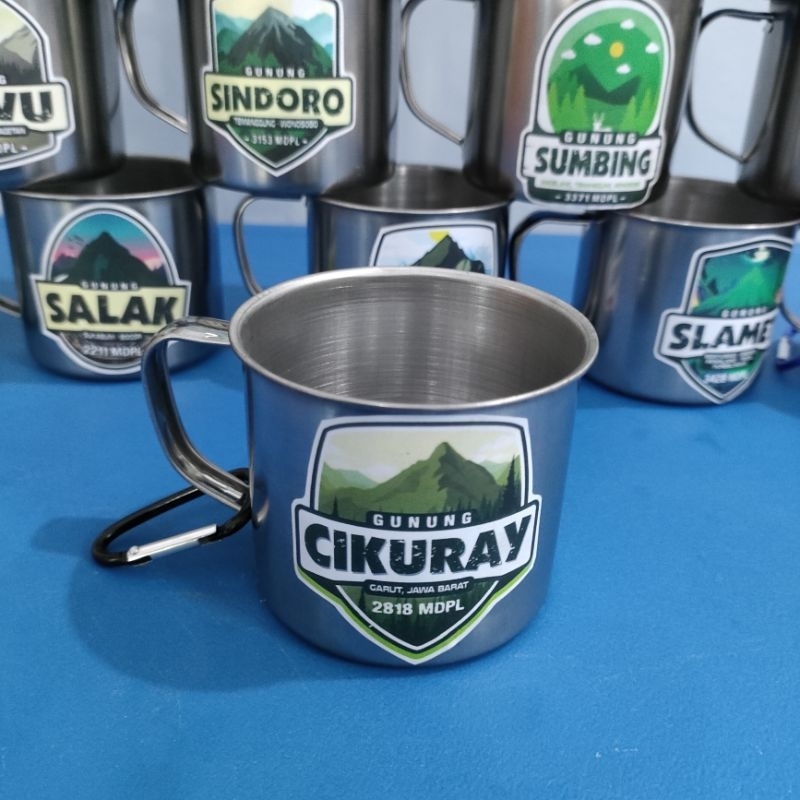 Jual Mug cangkir carabiner stiker anti air waterproof gelas stainless ...
