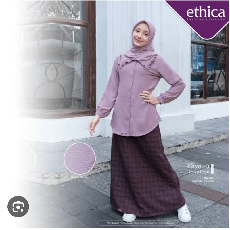 Jual BUSANA MUSLIM REMAJA SETELAN ETHICA ELIYA 10 DUSTY UNGU ( COD ) | Shopee Indonesia