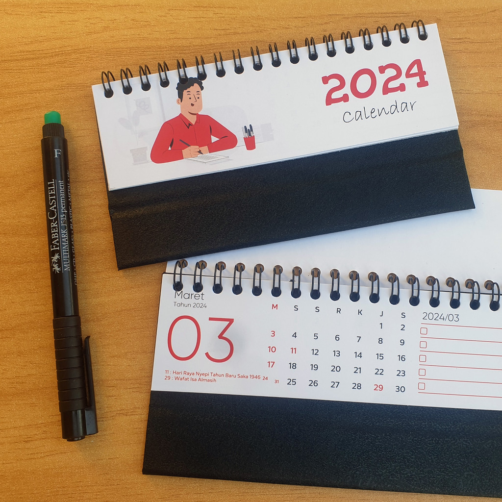 Jual Kalender Meja 2024 mini, kalender horizontal, kalender catatan ...