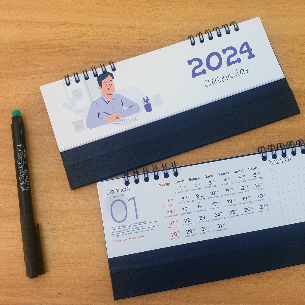 Jual Kalender Meja 2024 mini, kalender horizontal, kalender catatan ...