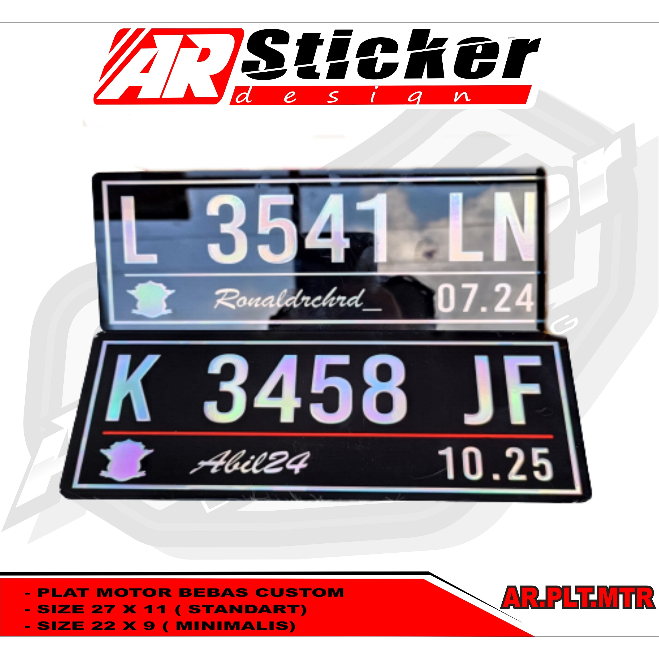 Jual Plat Motor Akrilik Custom Nomor Nama Variasi Font Hologram AR ...