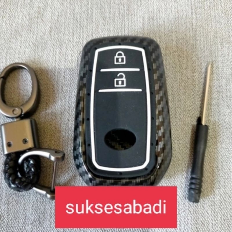 Jual casing remote toyota innova zenix G/V 2023 carbon cover kunci ...
