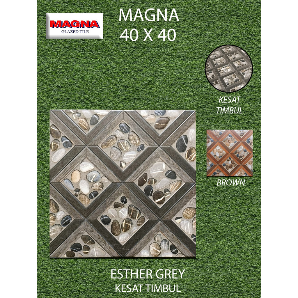 Jual Keramik Lantai Motif 40X40 Esther Grey Kesat KW1 Pekanbaru Riau ...